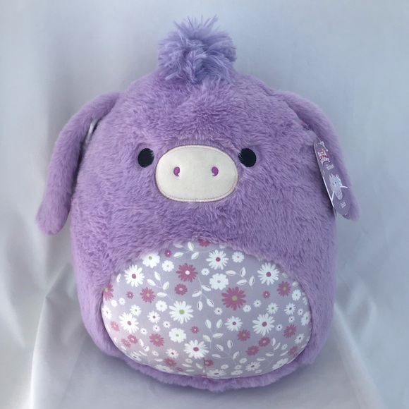 Squishmallows | Other | Delzi The Donkey Floral Belly Fuzzamallow ...